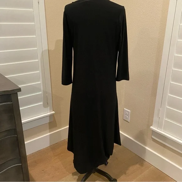 Sun Kim | Dresses | Nwt Sun Kim Midi Dress Black Draped Stretch Jersey ...